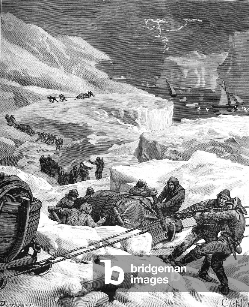 Image of Sinking of the USS Jeannette, formerly HMS Pandora, in the