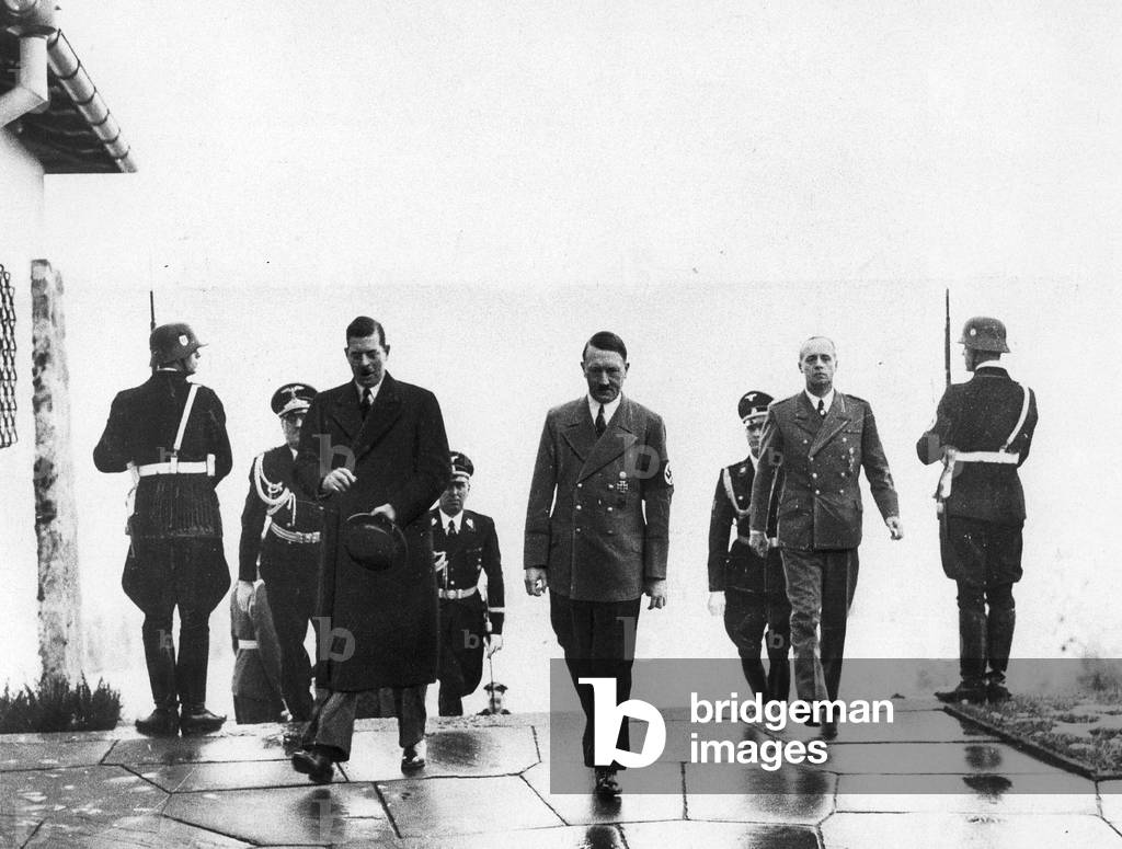 Image of Carol II with Adolf Hitler and Joachim von Ribbentrop, 1938