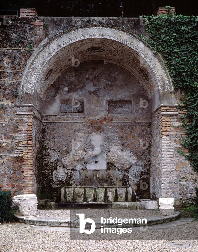 Image of Renaissance - Painting : Fountain with Elephant Hanno - Villa ...