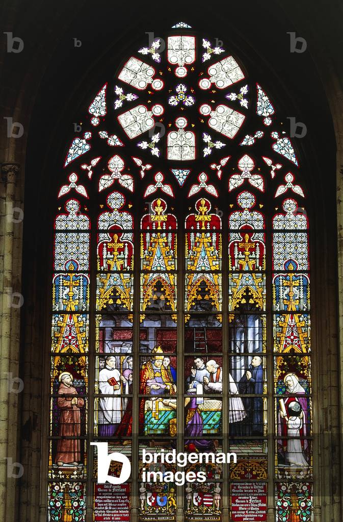 Image of Stained glass window of Cathedral of St Michael and St