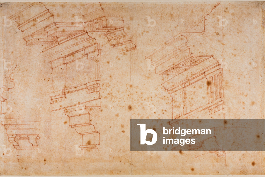 Image of Studies from Roman monuments, 16th century (drawing) by ...