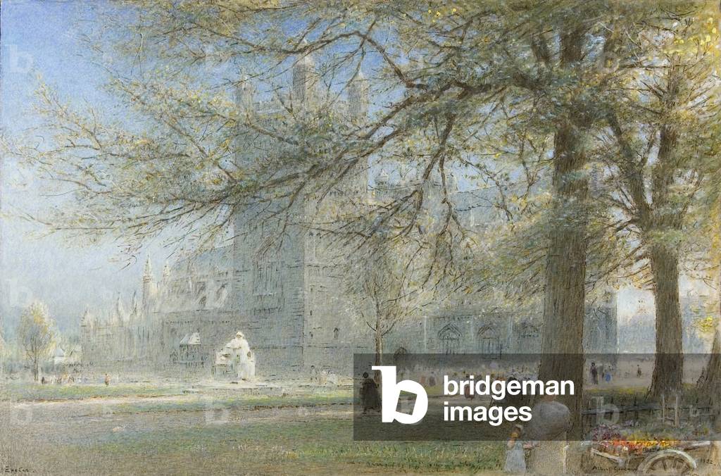 Image of Exeter Cathedral, 1922 (w/c, bodycolour, pen and ink on paper ...