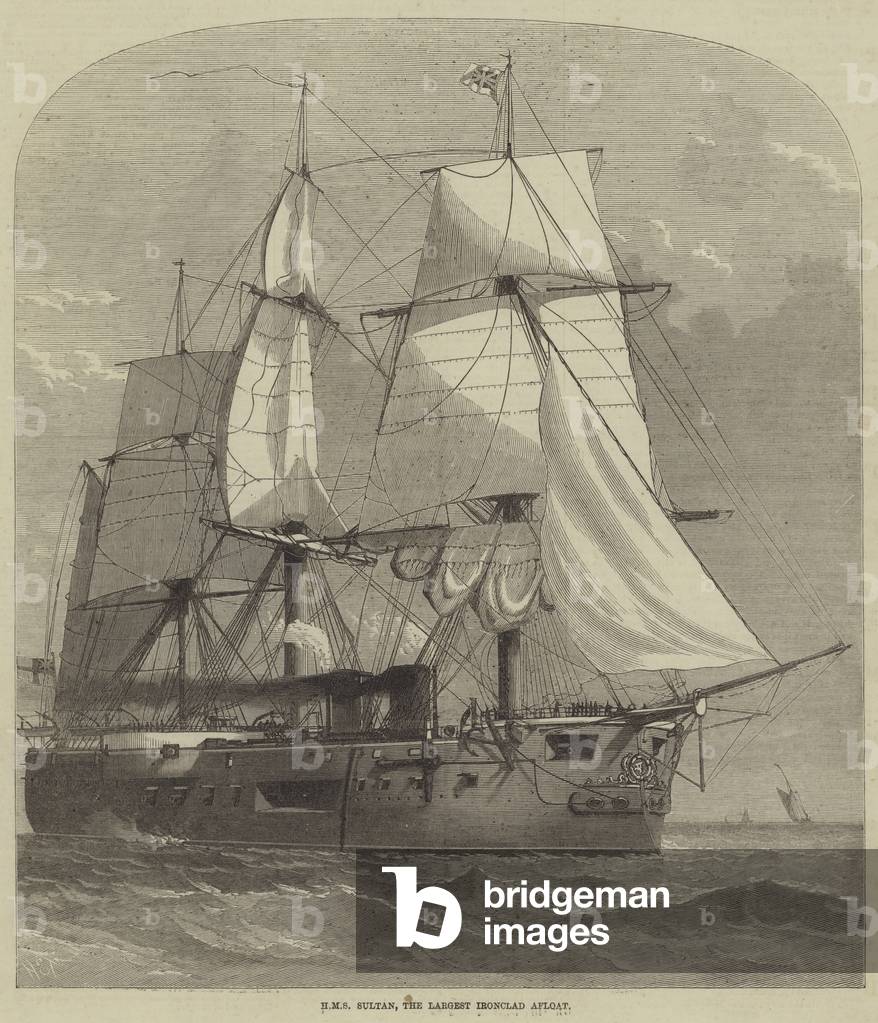 Image of HMS Sultan, the Largest Ironclad Afloat (engraving) by Tozer ...