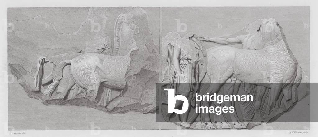 Image of Horses and chariots, ancient Greek marble relief from the ...