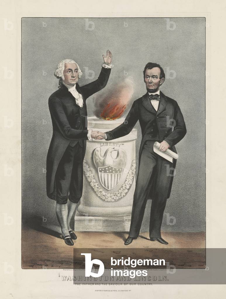 Image of Washington and Lincoln. The father and the saviour of our by ...