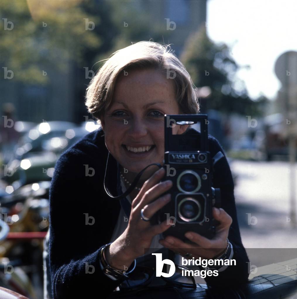 Image of Portrait photo of Archduchess Michaela von Habsburg with an ...