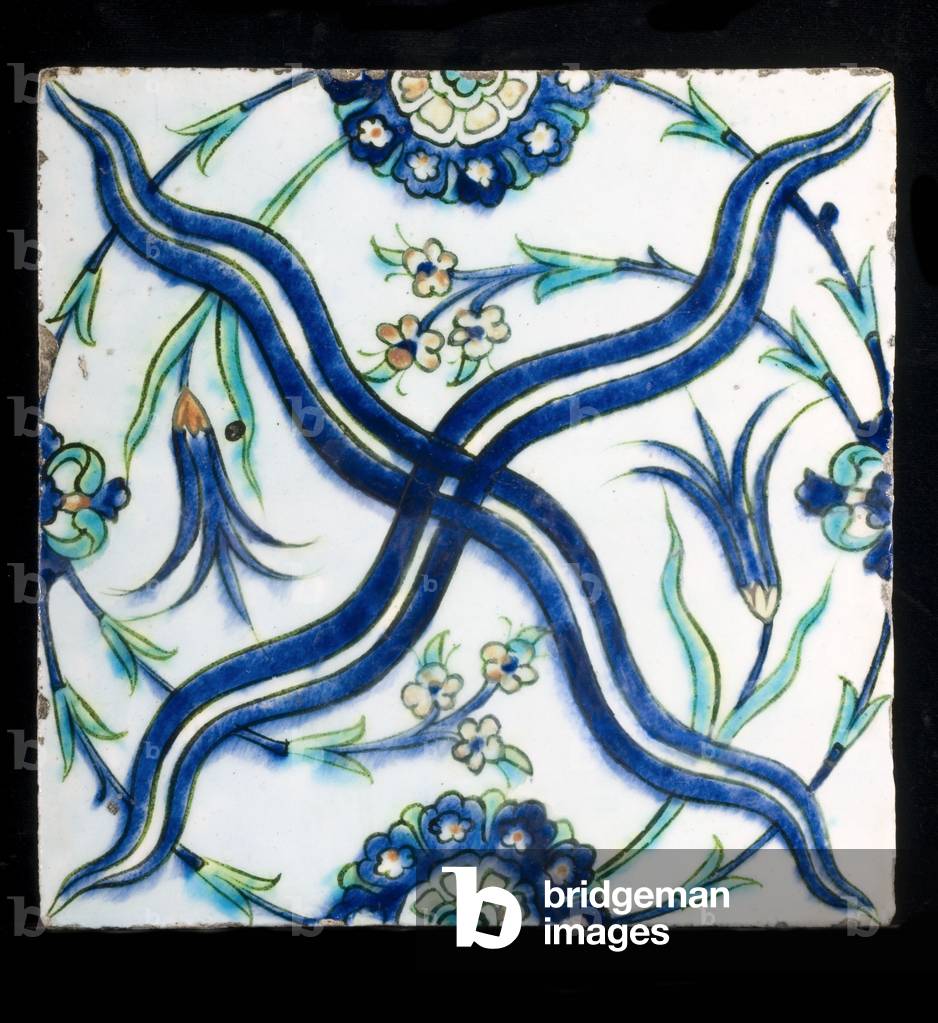 Image of A 17th century Ottoman Tekfur ceramic tile (ceramic) by ...