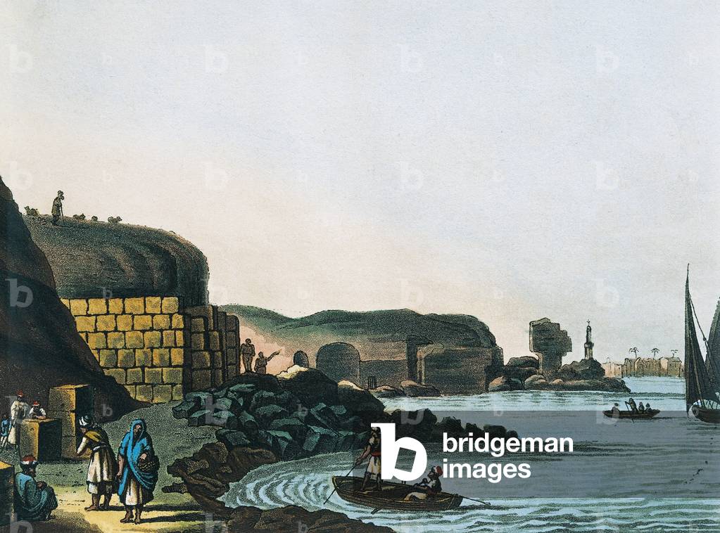 Image of The Ruins of Ptolemy Library in Alexandria, by Luigi Mayer, by ...