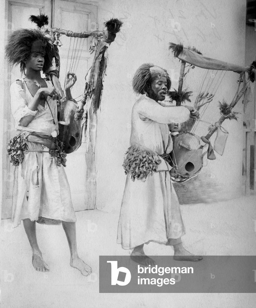 Image of Abyssinian buskers, 1899 (b/w photo)
