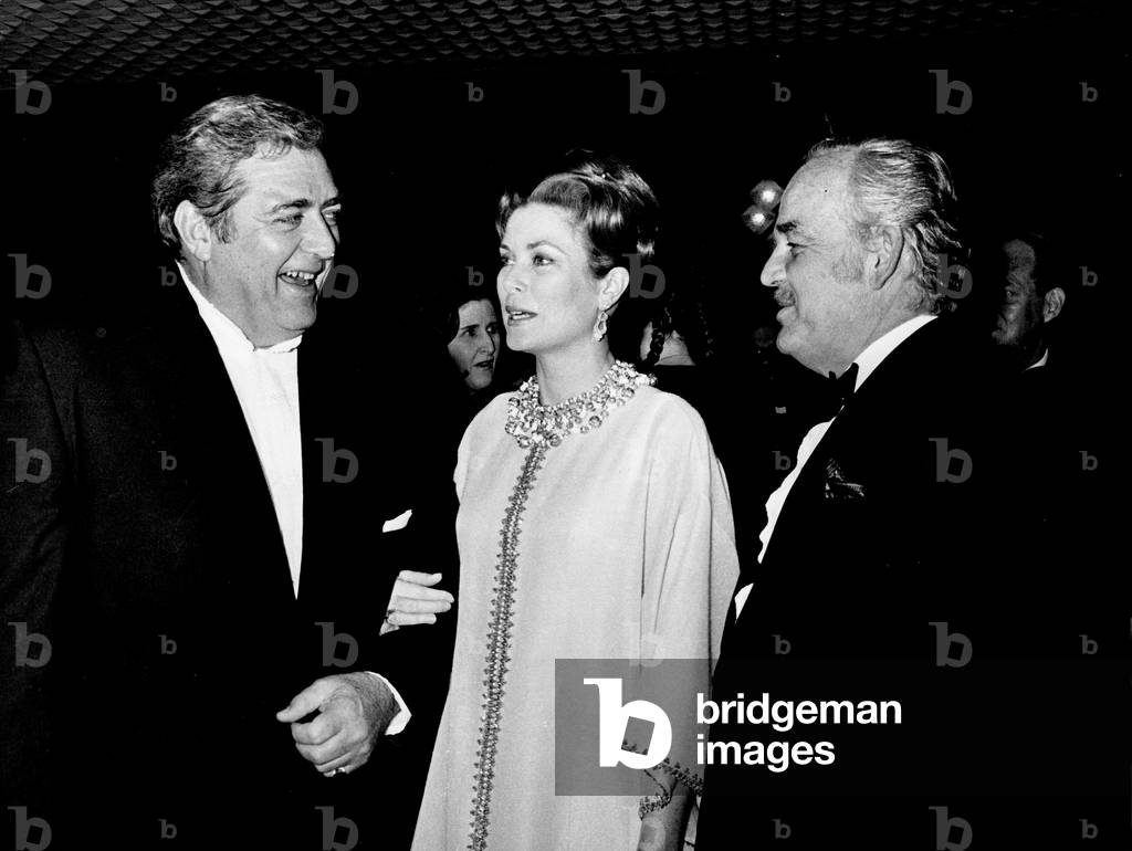 Image of Raymond Burr With Princess Grace and Prince Rainier Iii of