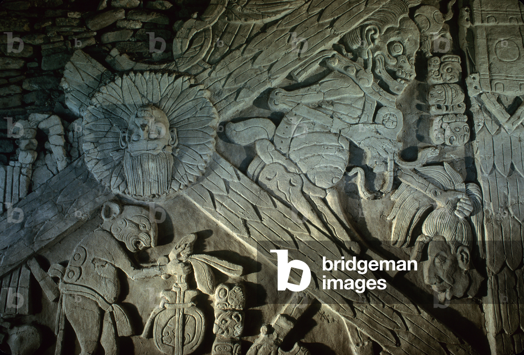 Image of Maya, Tonina, Mexico, Chiapas, Death God, Turtle Foot, Head ...