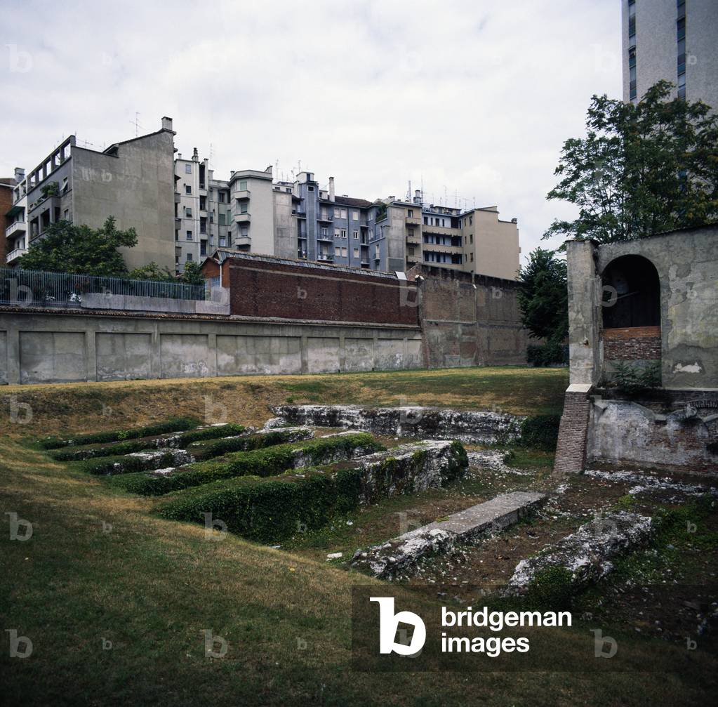 Image of Ruins of the Roman Amphitheatre, 2nd-3rd century AD, Milan ...