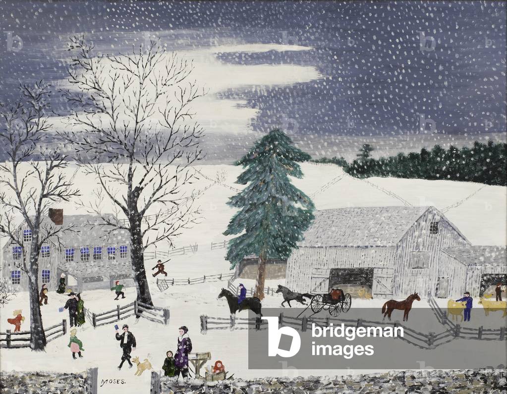 Image of The Mailman Has Gone, 1949 (oil on masonite) by Moses, Anna ...