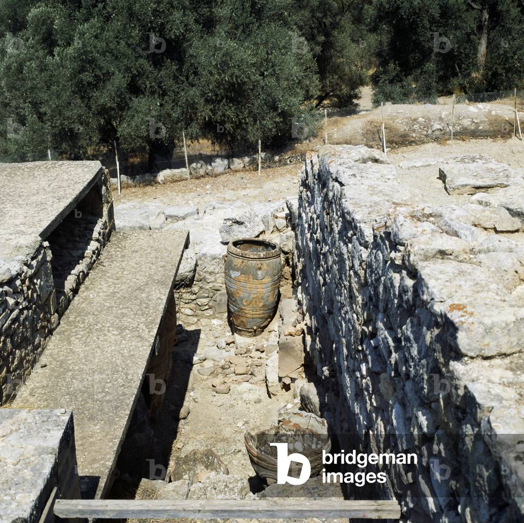 Image of Pithoi, archaeological site of Agia Triada, Crete, Greece ...