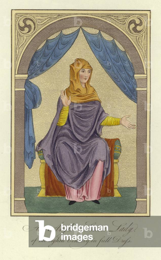 Image of An Anglo-Saxon lady of the 8th Century in full dress by ...