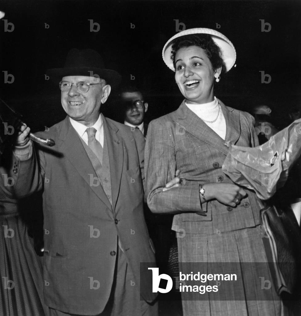 Image of Pablo Casals and his Wife Marta Arriving in Paris August