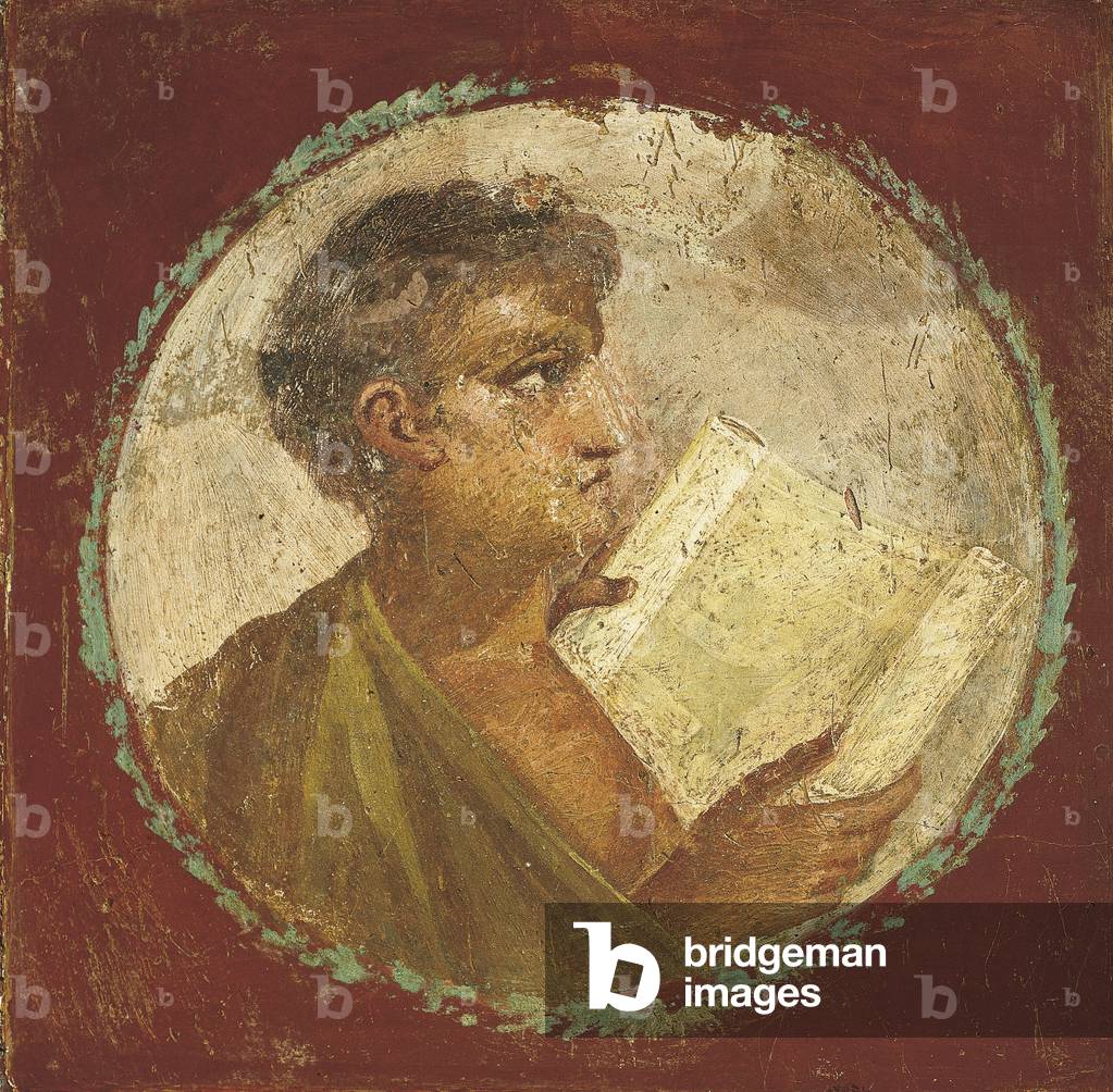 Image of Portrait of a young man holding a papyrus scroll, 55-79 by ...