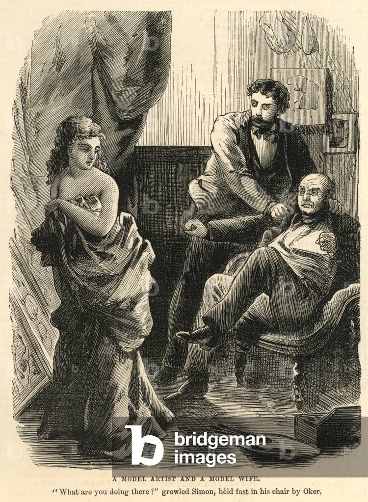 Image of A model artist and a model wife (engraving) by English School ...