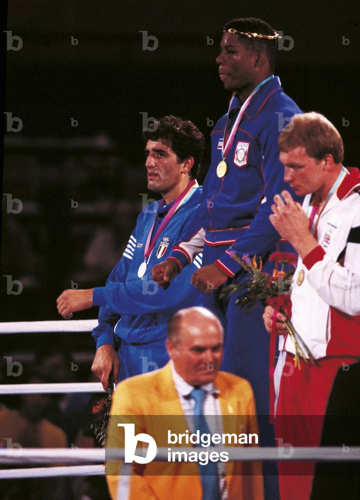 Image of Francesco Damiani with Tyrell Biggs and Robert Wells