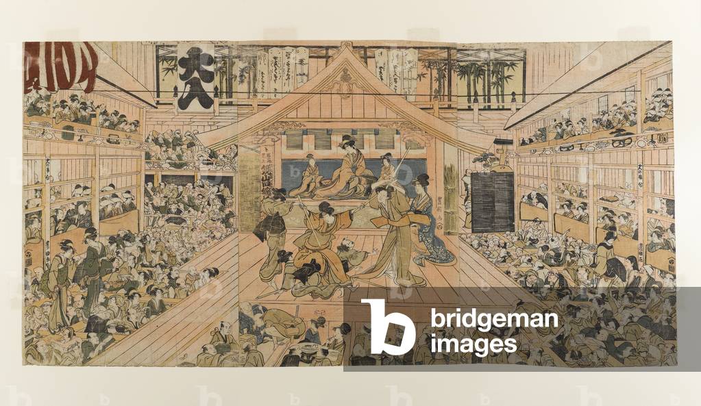 Image of Interior View of the Kabuki Theater Kawarazaki-za, c.1800-1803 ...