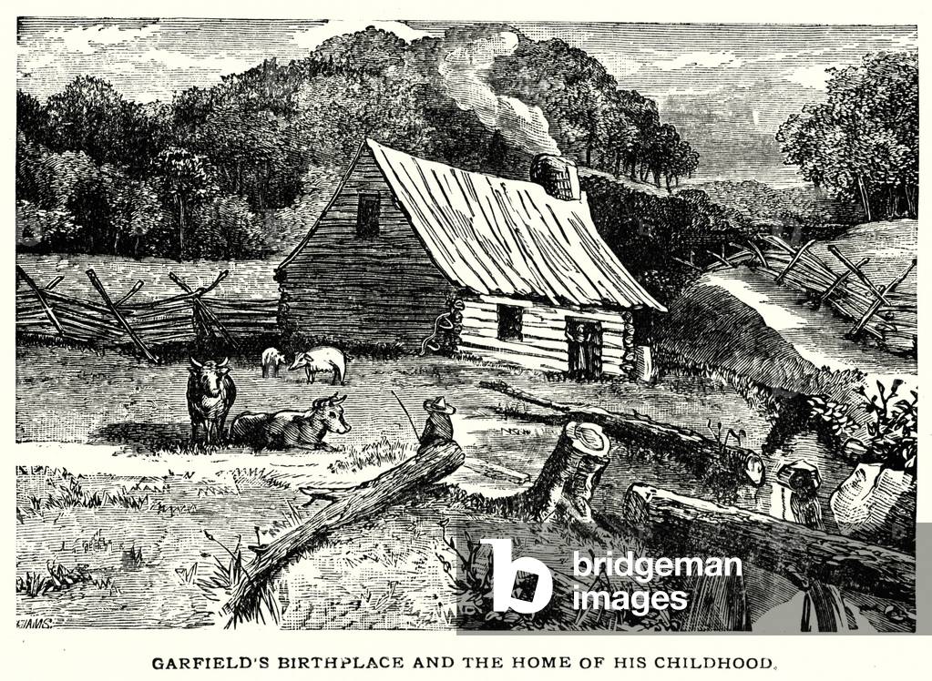 Image of Garfield's birthplace and the home of his childhood (litho) by ...