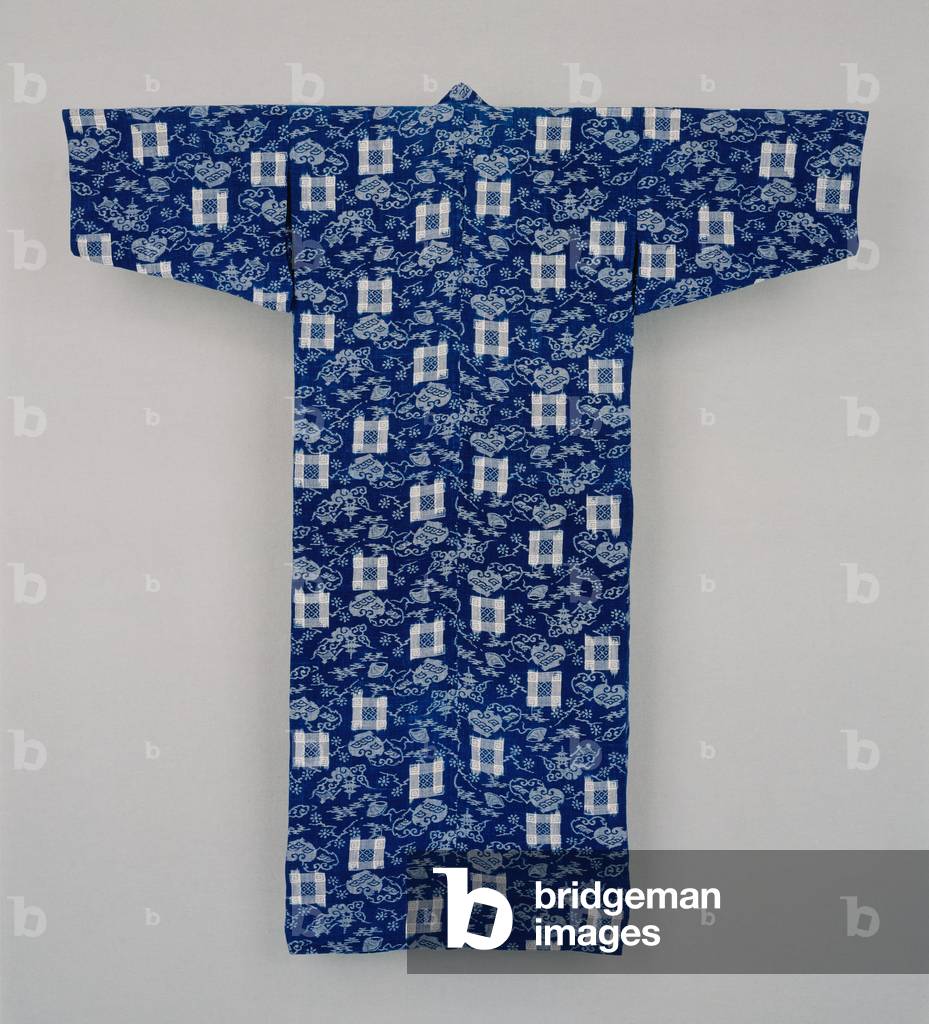 Image of Child's kimono, 19th century (Bast fiber (asa) cloth with weft ...