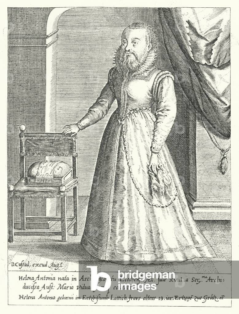 Image of Helena Antonia of Liege, the bearded female court dwarf of by ...