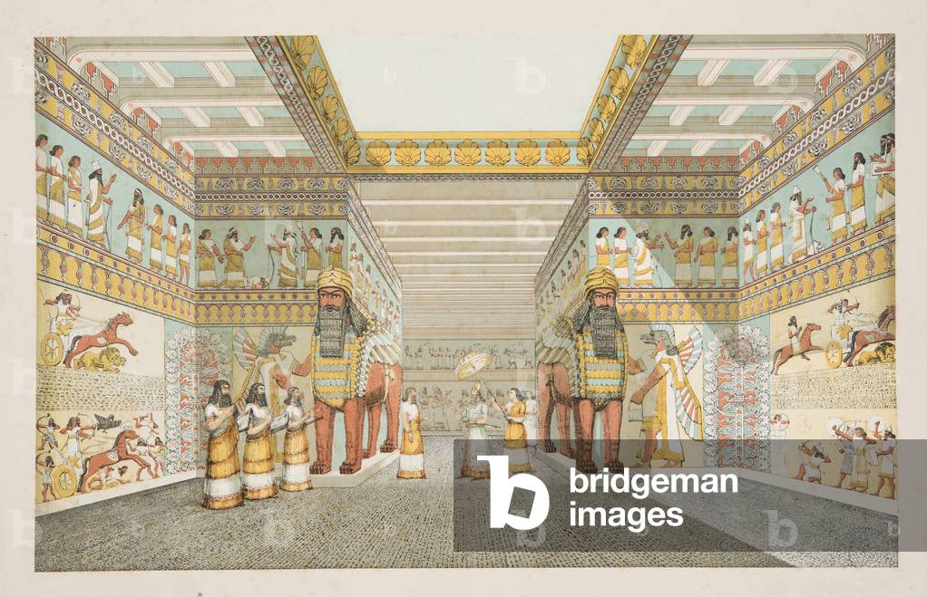 Image of Reconstruction of the Hall of an Assyrian palace, from ...