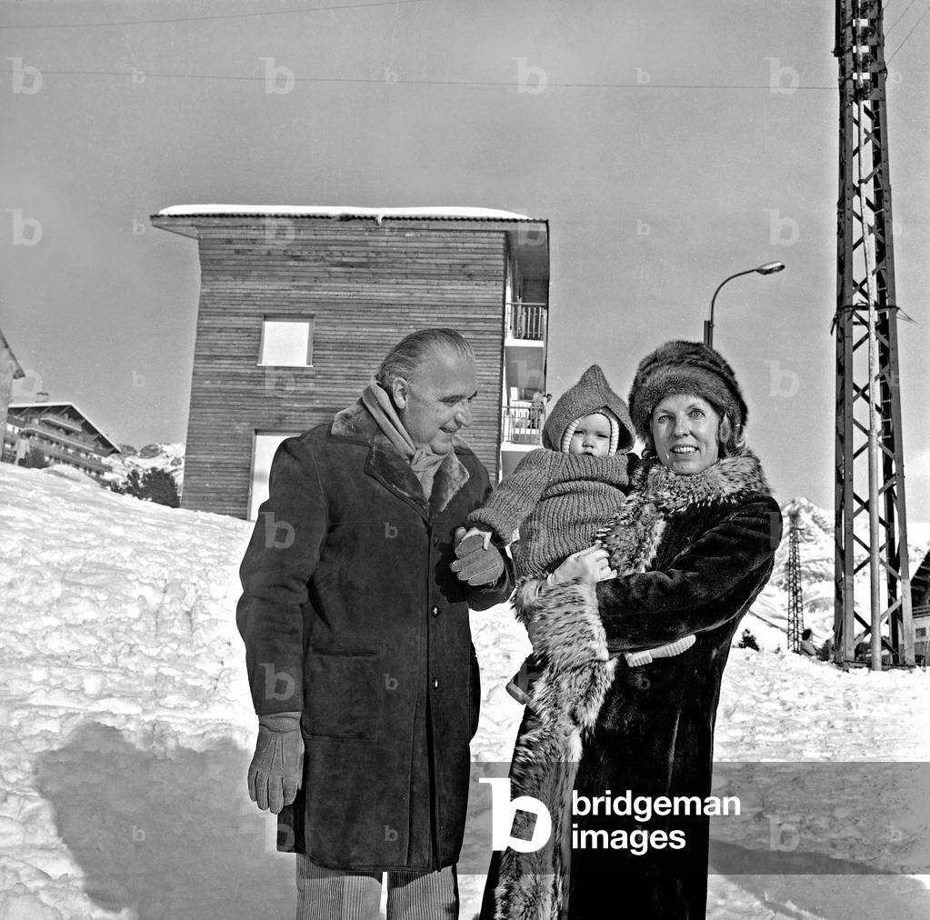 Image of Georges and Claude Pompidou With Their Grandson Romain on January