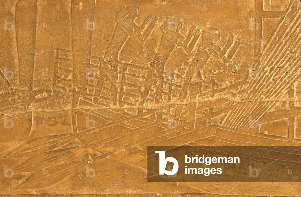Image of Ancient Egypt, Carving, Solar boat/barque, Causeway of Umas ...