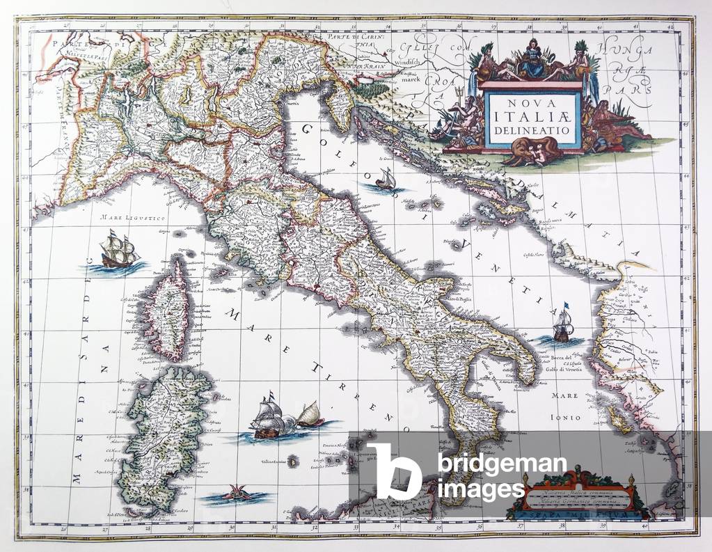 Image of Map of Italy, 1631, by Johannes Blaeu based on a