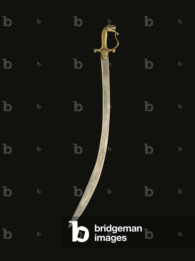 Image of A sword with a tiger-head hilt, late 18th century (brass by ...