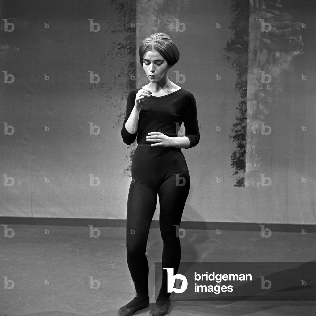 Image of A woman presenting classical pantomime at Hamburg, Germany 1960s