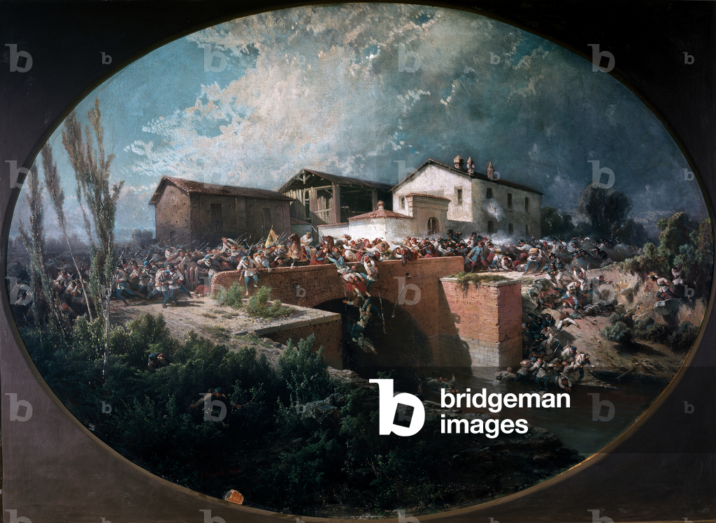 Image of Battle of Palestro: the Austrians rushing into the ditch at by ...