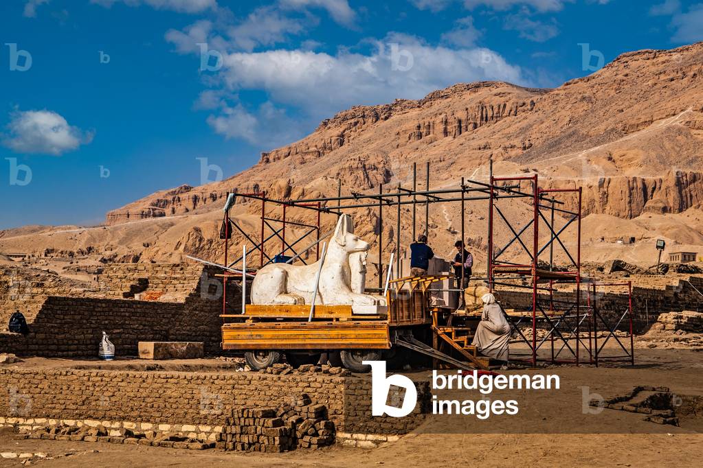 Image of Reconstruction of the Sphinx with Anubis head, Ramesseum ...