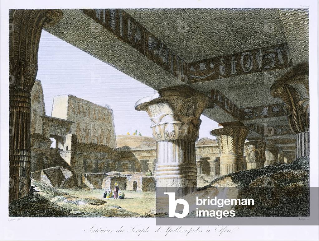 Image of Sandstone Temple of Edfu (Idfu or Behdet), Upper Egypt, dedicated