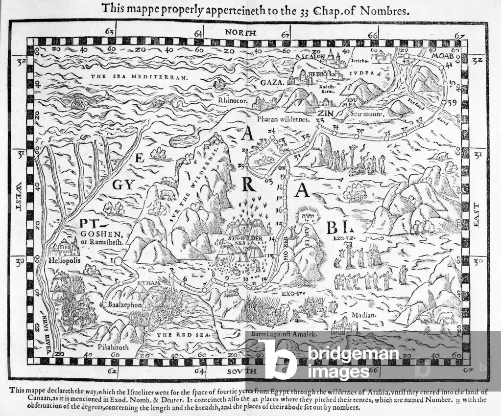 Image of A map showing the journey of the Israelites out of by English ...