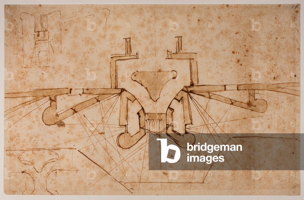 Image of Fortification design for a gateway, 16th century (drawing) by ...