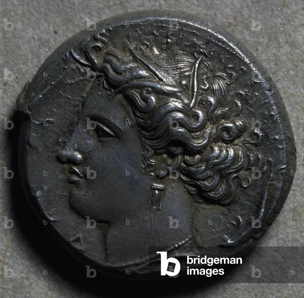 Image of Decadrachm from Syracuse and signed Euinetos, depicting ...