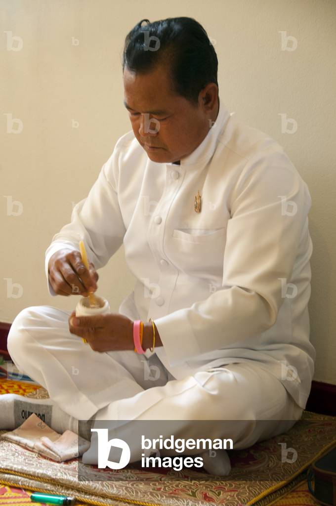 Image of Thailand: Thai Buddhist ordination ceremony, Chiang Mai. A Brahman priest