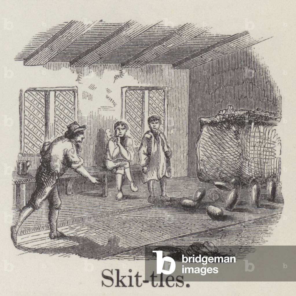 Image of Skittles (engraving) by English School, (19th century)