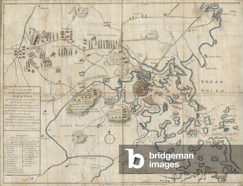 Image of A Plan of the Town and Harbour of Boston and by Unknown artist ...