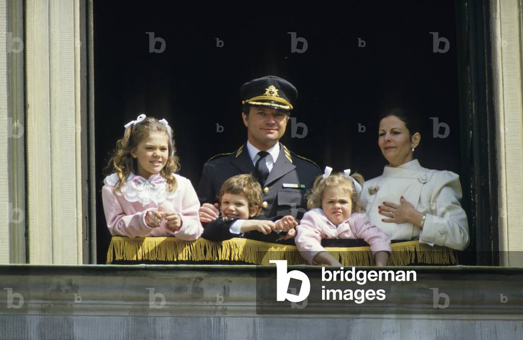 Image of The King Carl XVI Gustaf, Queen Silvia with their children