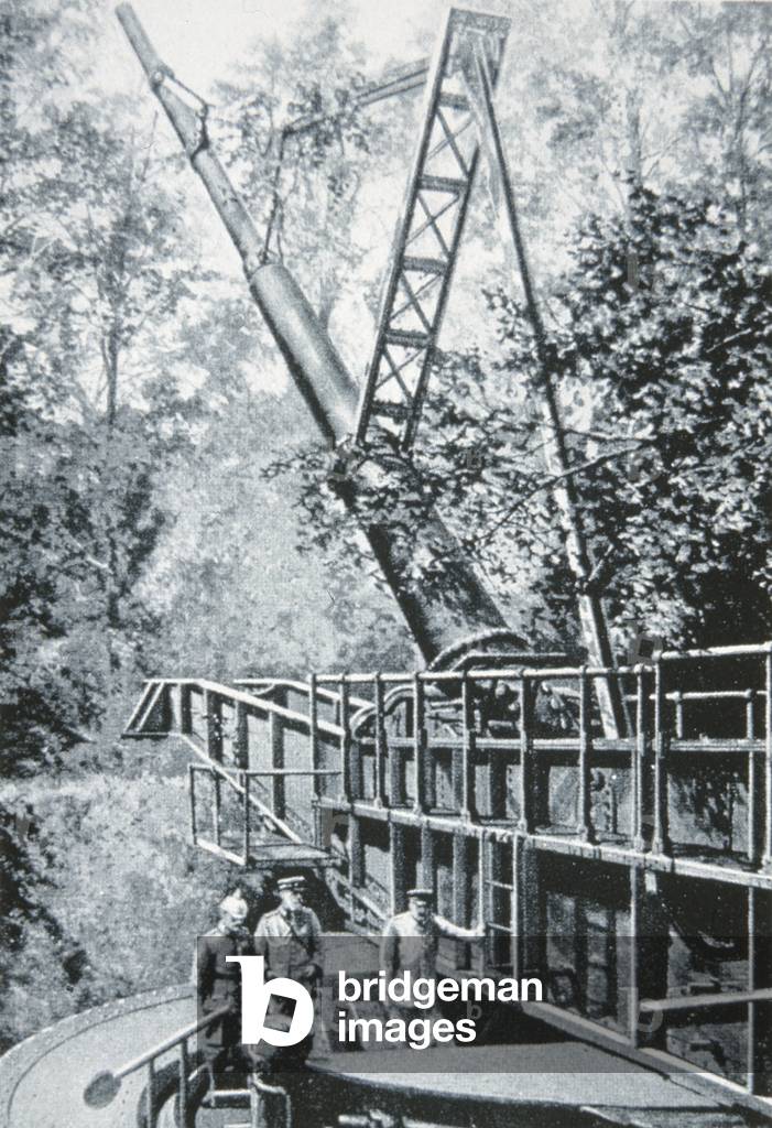 Image of The giant German Paris gun of WWI called 'Big Bertha' by ...