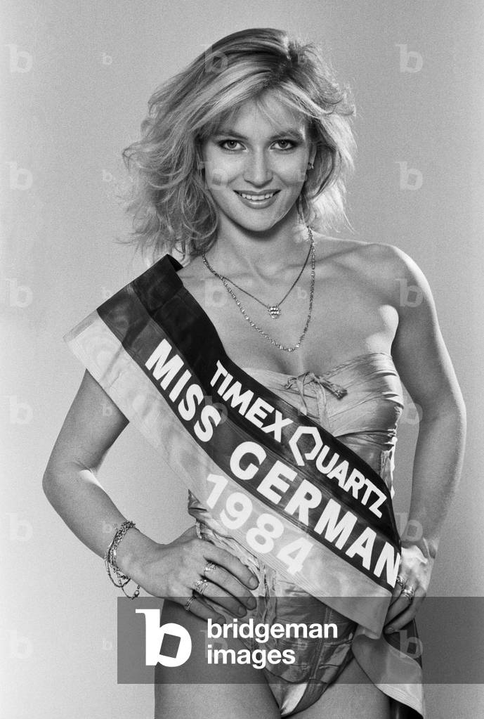 Image of Model and Miss Germany 1984, Brigitte Berx, posing in a