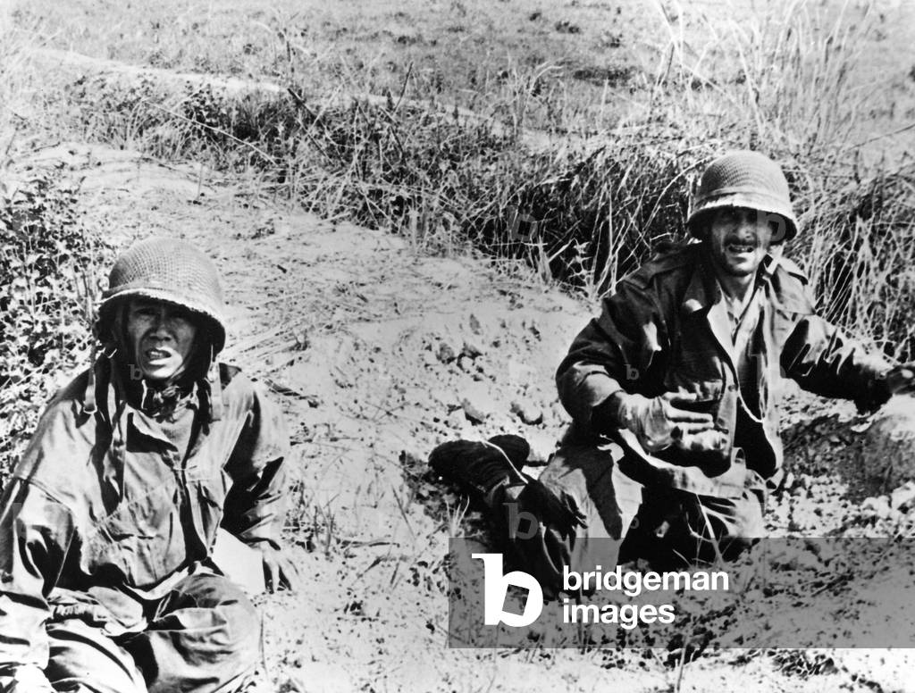 Image of French soldiers in Dien Bien Phu,, 1954 (b/w photo)