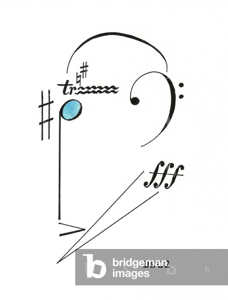 Image of Sharp face - a face drawn using the musical symbol by Smirnov ...