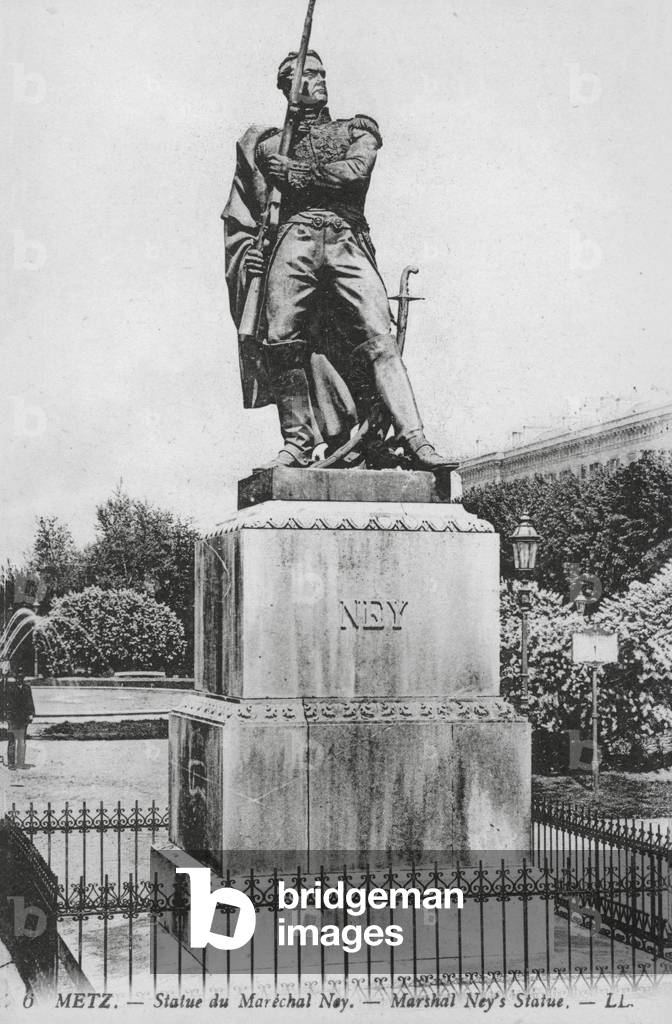 Image of Metz: Statue du Marechal Ney (b/w photo) by French ...