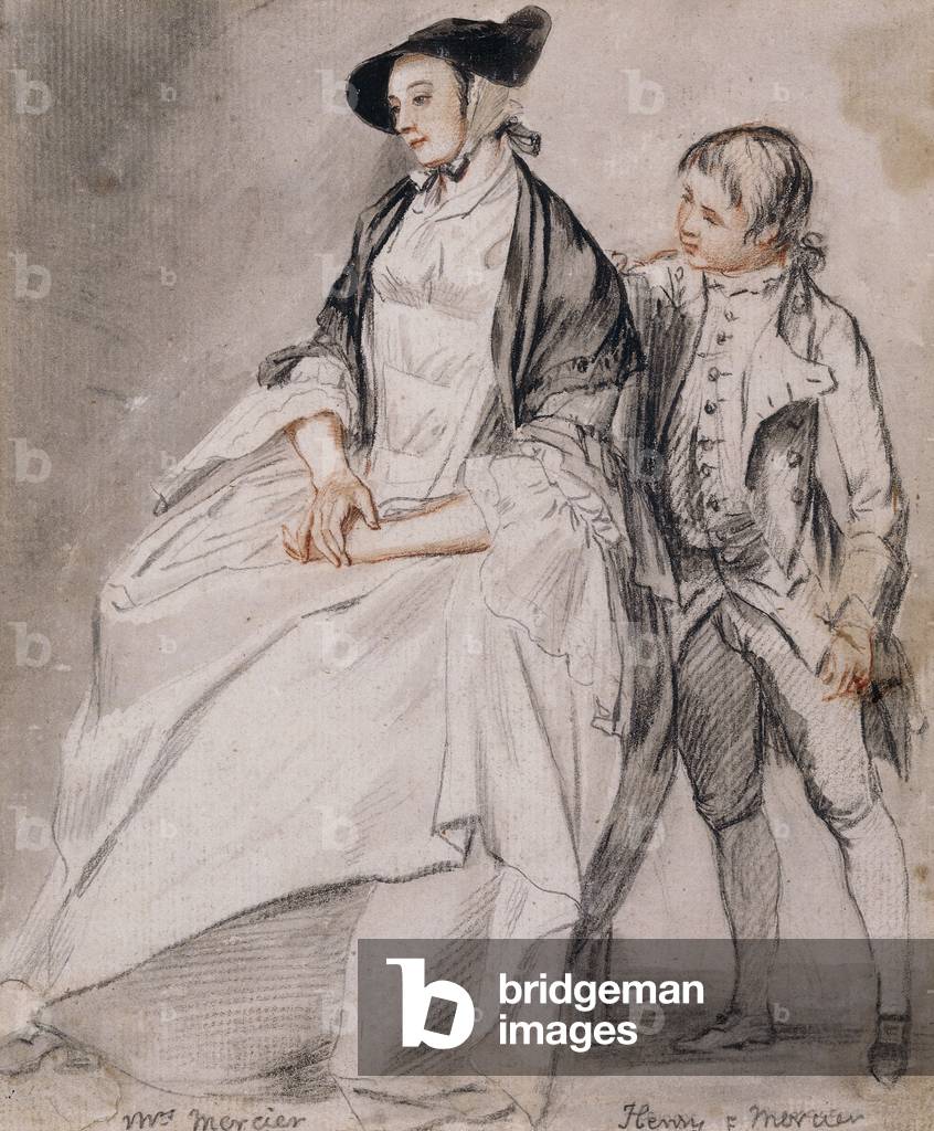 Image of Study of Mrs Mercier seated in a Chair, and her by Sandby ...