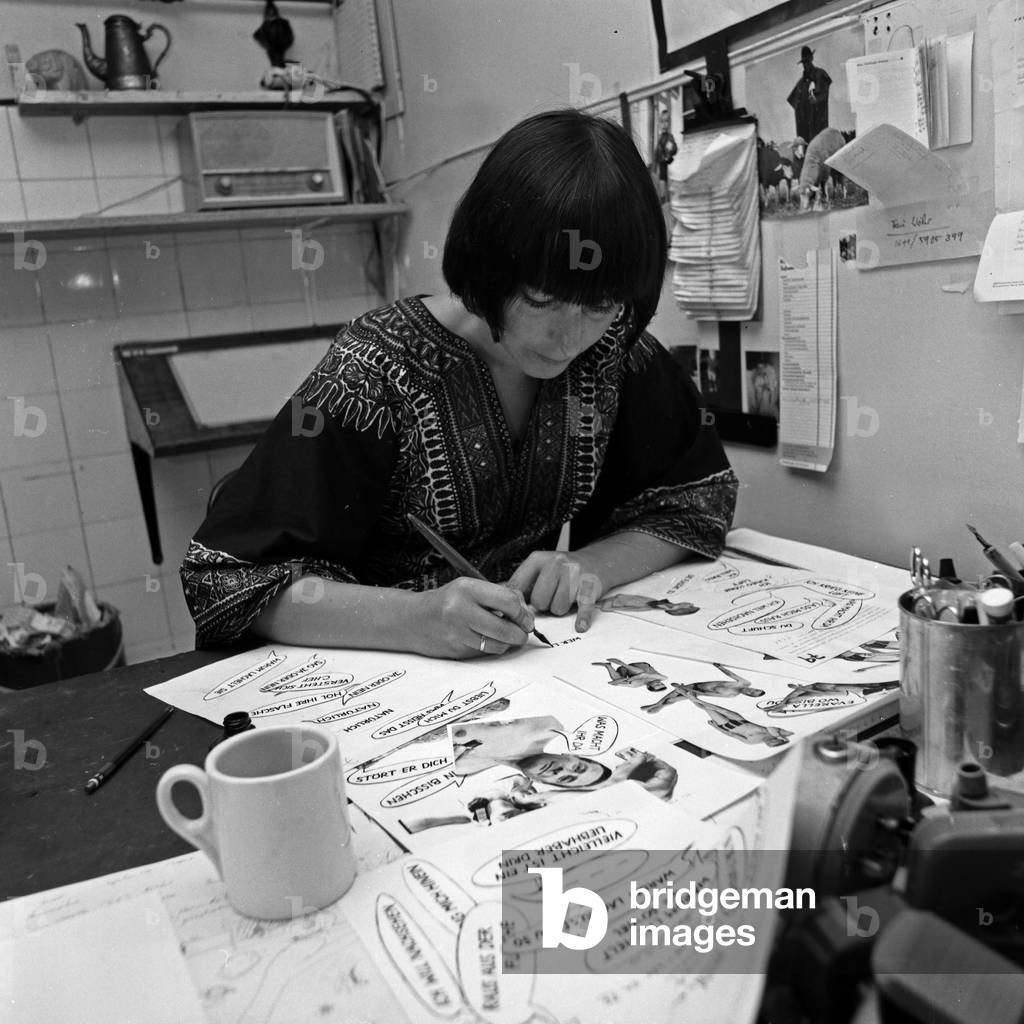 Image of Producing a Barbarella comic strip, Germany 1960s